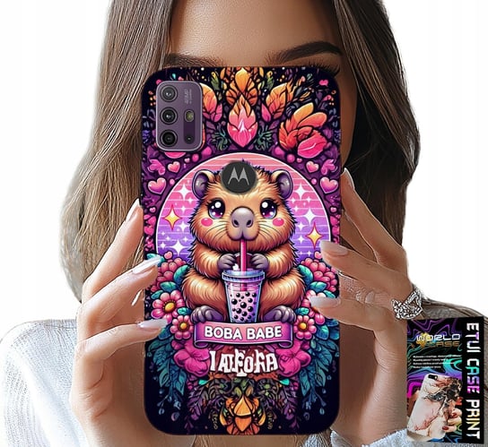 ETUI DO MOTOROLA MOTO G10 / G30 - SŁODKA KAPIBARA Z SZEJKIEM, SUPER ...
