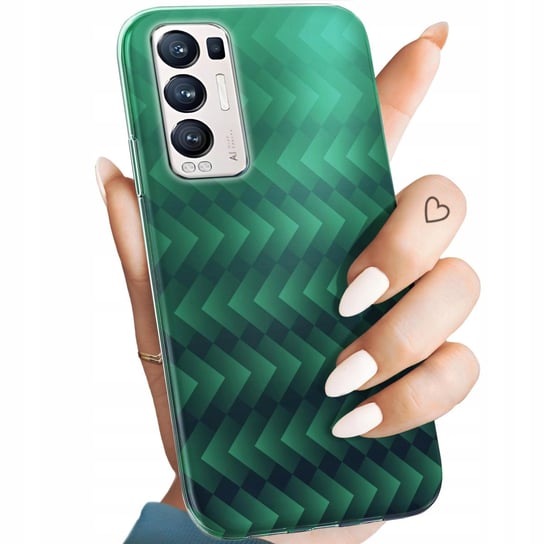 Etui Do Oppo Reno 5 Pro Plus 5G Wzory Zielone Grassy Green Obudowa Case ...
