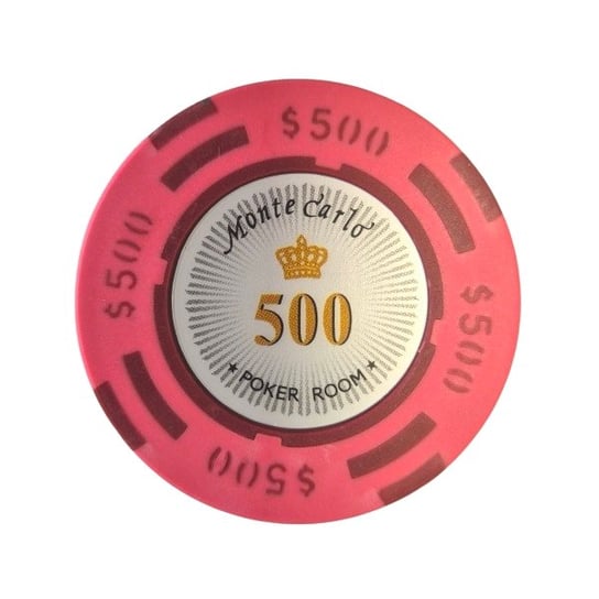 EVERGREEN Żeton Monte Carlo Poker 14g Nominał 500$ Różowy 25 SZT ...