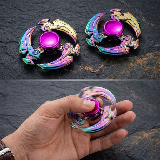 Spinner Fidget Spiner Metalowy Tęczowy Metal Antystresowy FIDGET Dla ...