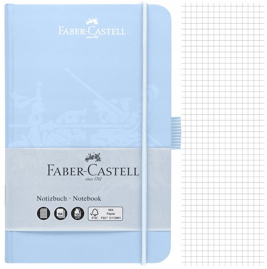 FABER-CASTELL Notes notatnik na gumkę A6 194 kartki Kratka zeszyt SKY ...