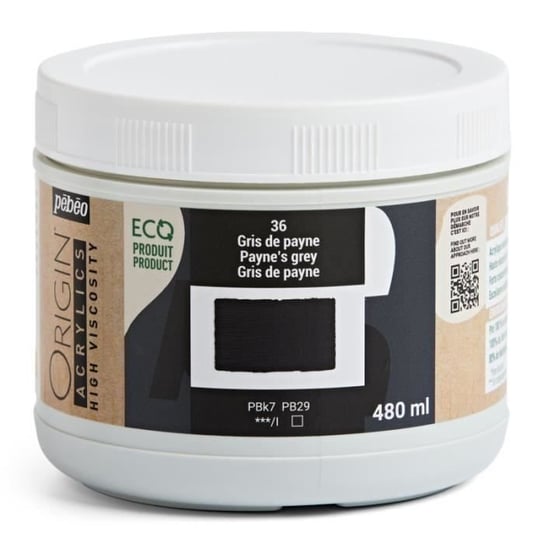 Farba akrylowa - Szary z Payne'a - 36 - Wysoka lepkość - Pébéo - Akryle ...