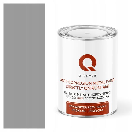 Farba Do Metalu Na Rdzę Ocynk Aluminium 4W1 Szary Sygnałowy Ral 7004 ...