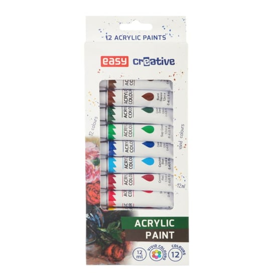 Farby Akrylowe Zestaw Farb Akrylowych Akryle 12Szt - Inna marka | Sklep ...