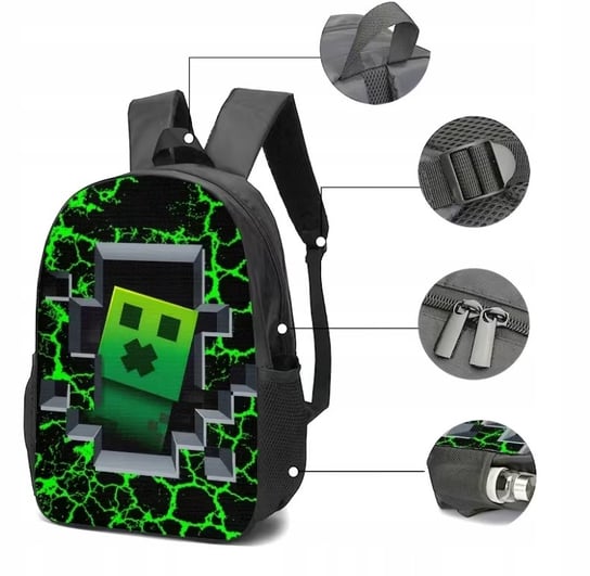 PLECAK SZKOLNY PRZEDSZKOLNY CREEPER MINECRAFT TORNISTER NA WYCIECZKE ...