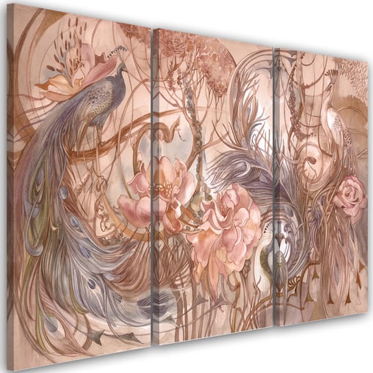 Feeby Obraz Tryptyk Na Płótnie, Feeby Magiczny Paw 150X100 - Feeby | Sklep EMPIK.COM