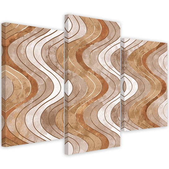 Feeby Obraz Tryptyk Na Płótnie, Feeby Pionowe Falujące Linie 90X60 - Feeby | Sklep EMPIK.COM
