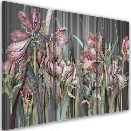 Feeby Obraz trzyczęściowy na płótnie, FEEBY Kwiaty Irysy 90x60 - Feeby ...