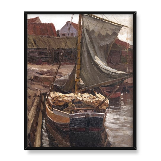 Ferdynand Ruszczyc Barka drewna 40×50 - ANTYKWARIAT "CZUŁA JEST NOC" JAKUB MLECZKO | Sklep EMPIK.COM