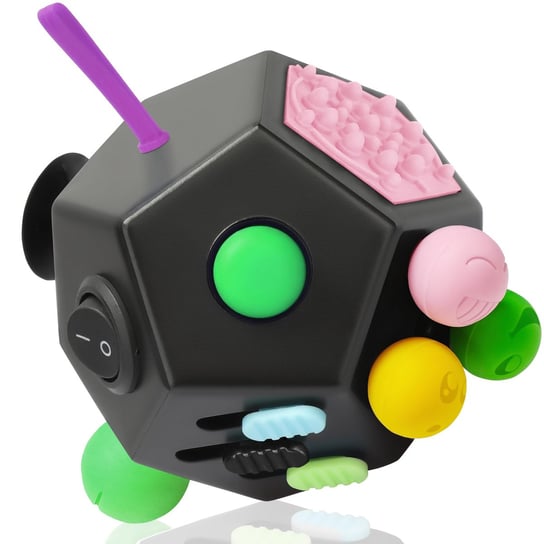 Fidget Toy Cube 12 stron,kostka antystresowa ADHD, mała zabawka ...
