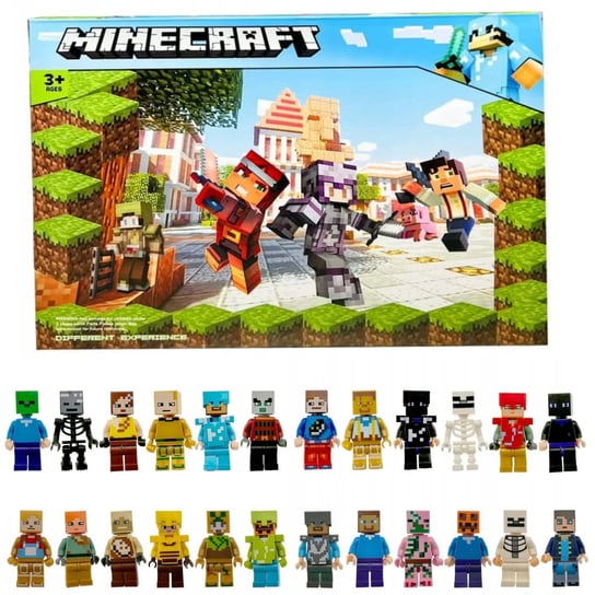 Figurki Minecraft Duży Zestaw Figurek Klocki 24 Sztuk + Akcesoria ...