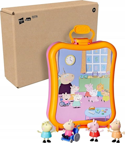 FIGURKI ŚWINKA PEPPA 4 SZT Z WALIZKĄ George Mama Pig i Tata Pig HASBRO ...