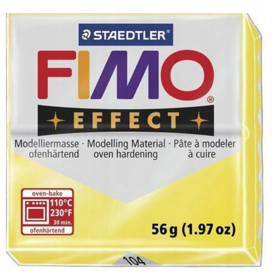 FIMO EFFECT MASA PLASTYCZNA 57G ŻÓŁTY TRANS NR 104 - Fimo | Sklep EMPIK.COM