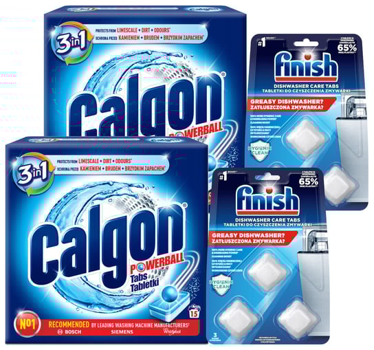 Finish + Calgon mega zestaw do czyszczenia pralki i zmywarki - Reckitt ...