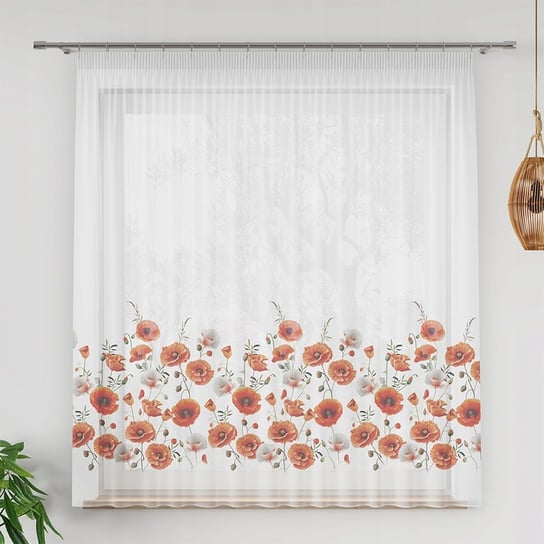 Firany Firana malowana w Polne Maki 350x150 - Inna marka | Sklep EMPIK.COM