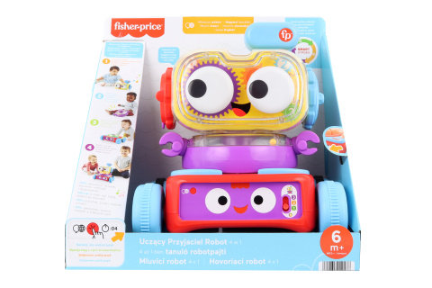 Fisher Price Uczący Przyjaciel Robot 4 w 1 pięć wersji językowych PL CZ ...