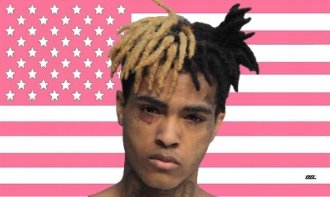 Flaga XXXTENTACION różowa Ameryka pink America na ścianę 60 x 90cm ...
