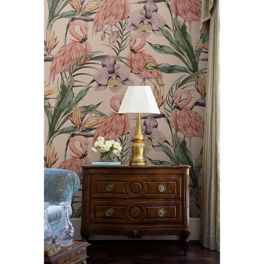 Flizelina tapeta Tropikalny las flamingi 250x104cm - Coloray | Sklep ...