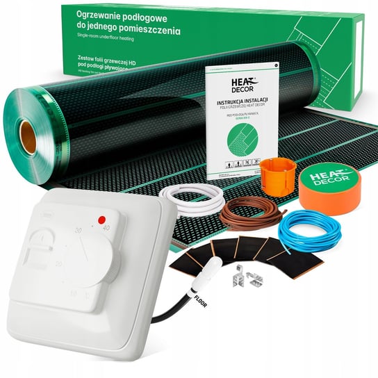 Folia Grzewcza HD-G | Termostat T01.W | 80 W/m² | Zestaw 13 m² - HEAT ...