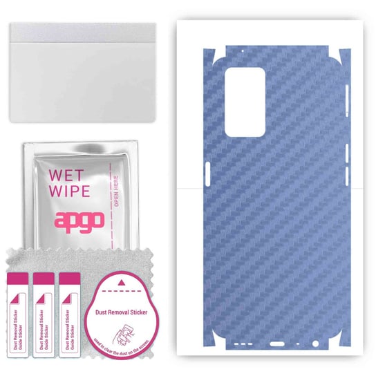 Folia naklejka skórka strukturalna na TYŁ+BOKI do Oppo A96 4G - Carbon Granatowy - apgo SKINS ...