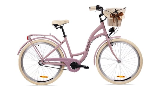 Goetze, Rower Miejski Style 26" Alu 3 Biegi Lilla Krem, Kosz - Goetze ...