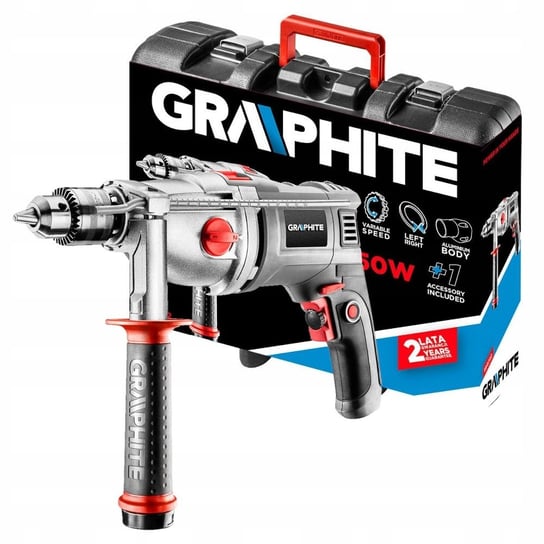 GRAPHITE, Wiertarka udarowa dwubiegowa 1050W, uchwyt kluczykowy 13 mm ...