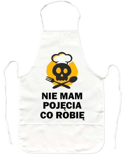 Gruby fartuch kuchenny 321PREZENT Nie Mam Pojęcia Co Robię, biały - 321Prezent | Sklep EMPIK.COM