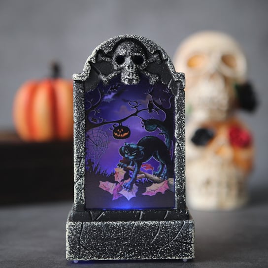 Halloween Headstone Lights, 1 Pc LED Graveyard Tombstone, Skull ...