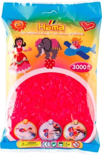 Hama 201-32 - neon różowy - 3000 koralików midi - Hama | Sklep EMPIK.COM