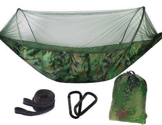 Hamak Turystyczny Przenośny Ultralekki + Moskitiera wzór CAMUFLAGE ...