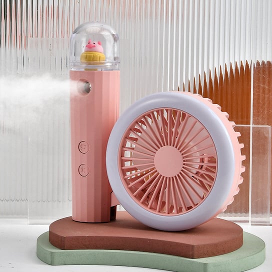 Handheld Fan with Fog, 3 Speed Handheld Portable Mini Fan, Two Lights ...