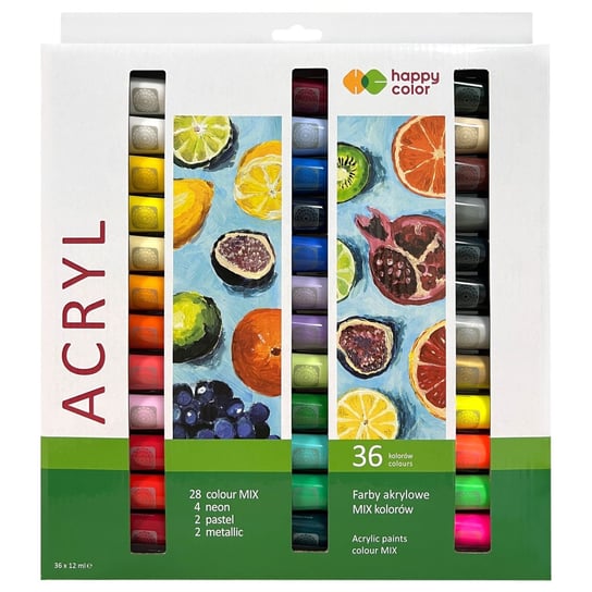 Happy Color, Zestaw farb akrylowych, 36x12 ml - Happy Color | Sklep ...