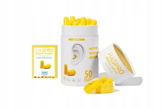 Haspro, Tube50, stopery/zatyczki do uszu Super Miękkie, 100 szt. żółte ...