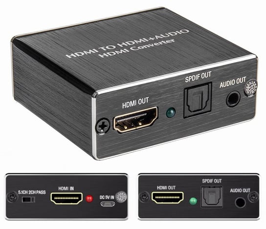 HDMI in - HDMI out + SPDIF TOSLINK / jack 3,5mm audio EXTRACTOR - Inna ...