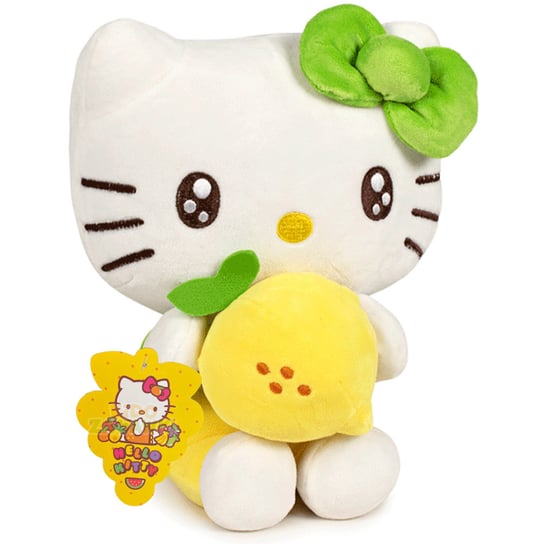 Hello Kitty Oryginalna Maskotka 24 cm Żółta z Cytryną Miękki Pluszowy ...