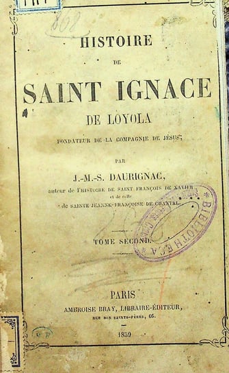 Histoire de saint Ignace de Loyola 1859 r. - W opisie | Książka w Empik