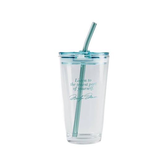 HOMLA Szklanka MONROE SUMMER ze słomką i cytatem niebieska 400 ml ...