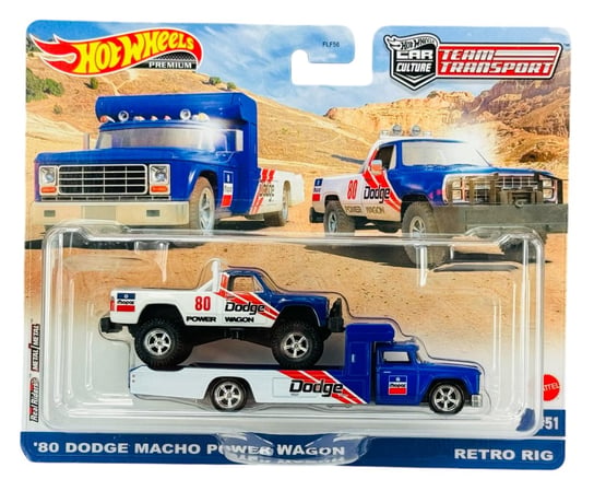 HOT WHEELS PREMIUM '80 DODGE MACHO POWER WAGON + RETRO RIG #51 HKF38 ...