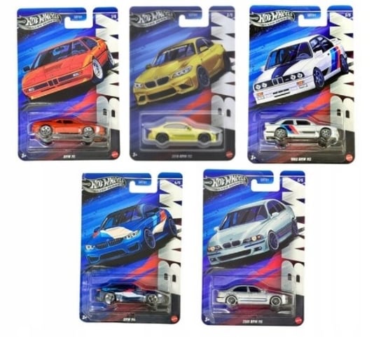 HOT WHEELS SILVER SERIES BMW M1 M2 M3 M4 M5 ZESTAW KOLEKCJONERSKI 5 ...