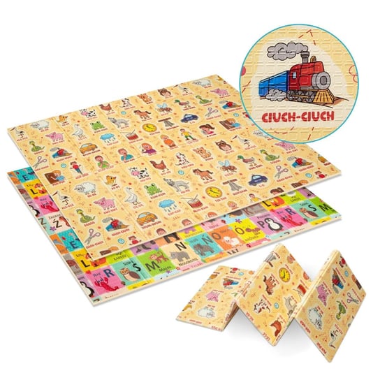 Humbi Gruba Mata Edukacyjna 2w1 z pianki XPE 180x120cm Onomatopeje ...