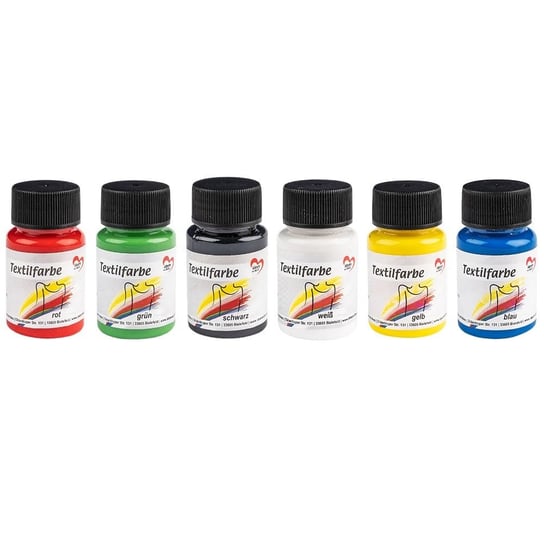 Ideen mit Herz Zestaw farb do tkanin 6 x 25 ml, wysoce nasycone, do ...