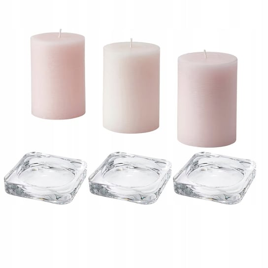 IKEA LUGNARE ZESTAW ŚWIEC Z PODSTAWKAMI - JAŚMIN - Ikea | Sklep EMPIK.COM