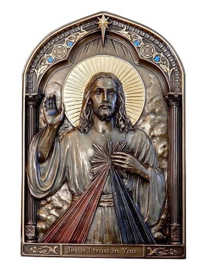 IKONA, PŁASKRZEŹBA SERCE CHRYSTUSA, MIŁOSIERDZIE BOŻE VERONESE 22,5 cm ...