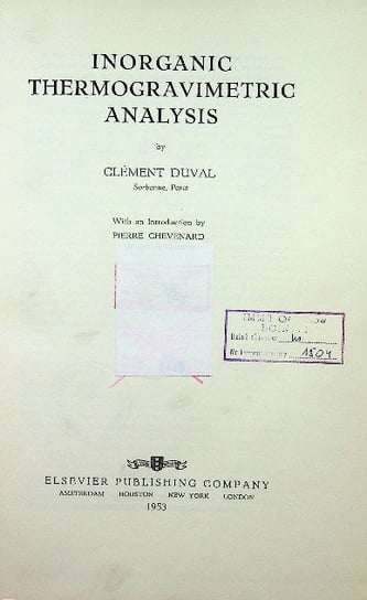 Inorganic Thermogravimetric Analysis - W opisie | Książka w Empik