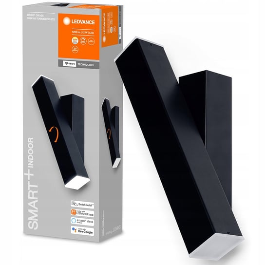 Inteligentna lampa ścienna kinkiet SMART + WIFI 12W ORBIS WALL CROSS BLACK LEDVANCE - Ledvance ...