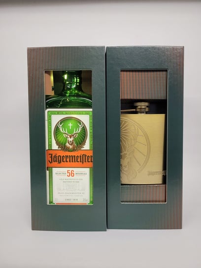 JAGERMEISTER BOX Metalowa ZŁOTA PIERSIÓWKA + Lampka LED NA PREZENT ...