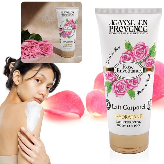Jeanne en Provence - Rose Envoûtante Nawilżający, naturalny balsam do ciała o zapachu różanym ...