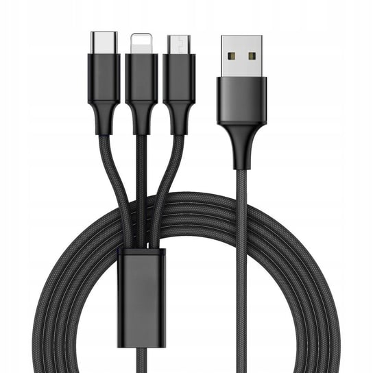 Kabel Usb 3W1 Do Telefonu Przewód Lightning Iphone Micro Usb Type-C 1,2M - VERK GROUP | Sklep ...