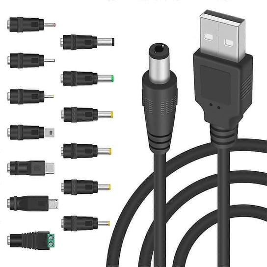 Kabel zasilający USB-DC 5V DC 5,5 mm Jack 2,1 mm, kabel ładujący, kabel ...