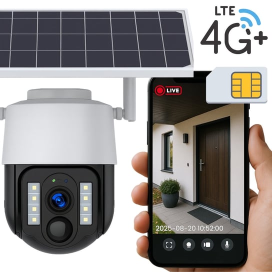 Kamera Zewnętrzna Obrotowa na Kartę Sim Gsm Lte 4g Solarna do ...